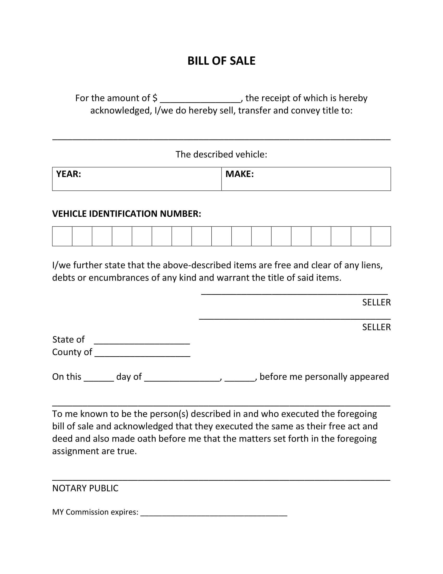 Easy Printable Bill Of Sale Stupidjes